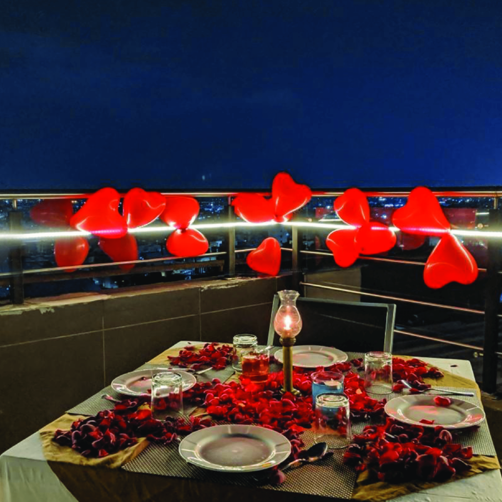 Moonlit Rooftop Dining