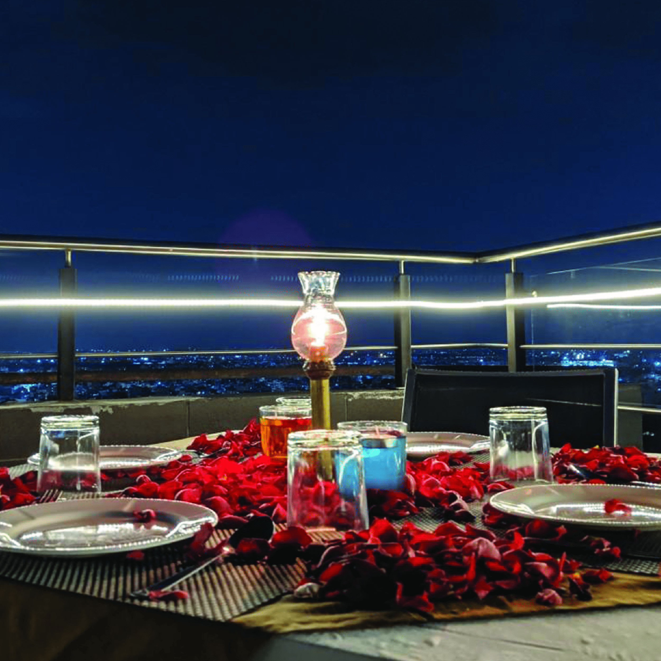 Moonlit Rooftop Dining