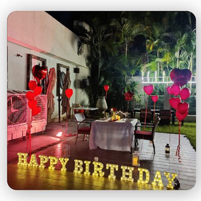 Open Area Special Candle Light Setup at Ellaa Hotel